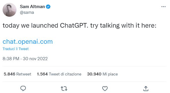 ChatGPT: il fenomeno del momento di Intelligenza Artificiale e la ...